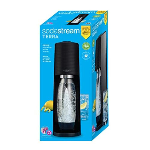 SodaStream Terra Sparkling Water Maker Machine, with 1 Litre Reusable BPA-Free Water Bottle for ...