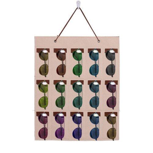 Hanging Wall Glasses Holder Storage Display Pocket Mount Hanger on Wall ...
