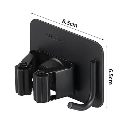 (a-Hook black) Wall Mounted Mop Storage 304 Stainless Steel Rack Brush ...