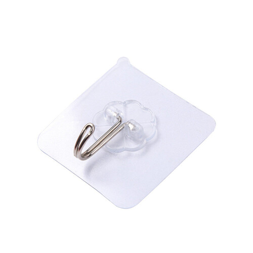 10pcs Self Adhesive Wall Hooks Transparent Mask Holders Key Holder Wall ...