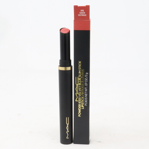(898 Sheer Outrage) Mac Powder Kiss Velvet Blur Slim Stick 0.07oz/2g ...
