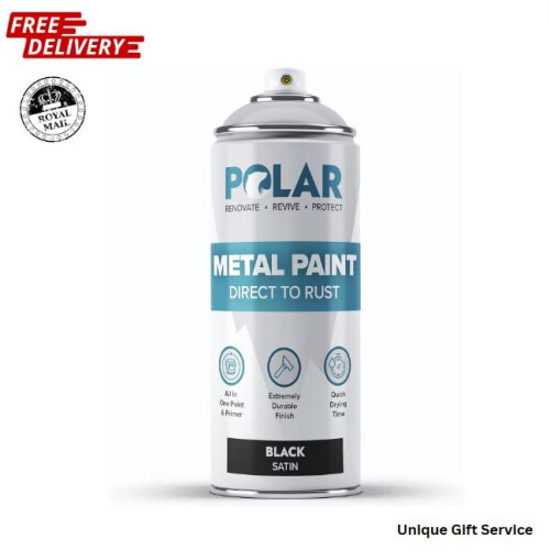 Rust Satin Black Metal Spray Paint - 400ml - Metal, Wood, Furniture on ...