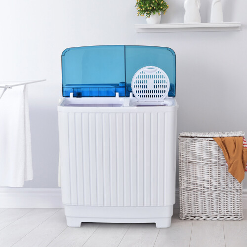 Portable Double Drum Washing Machine w/7.5 KG Washer & 3 KG Spin Dryer ...