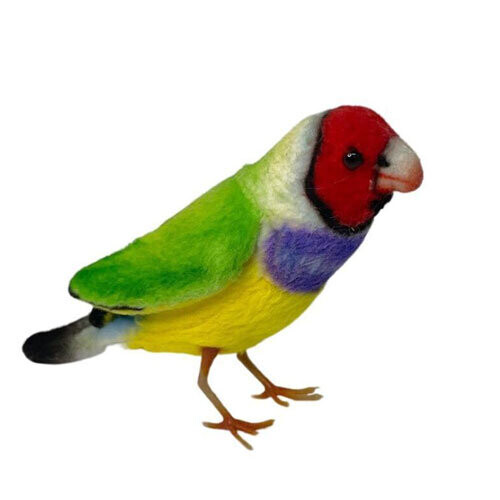 Realistic Gouldian Finch Bird Plush Toy 13cm on OnBuy