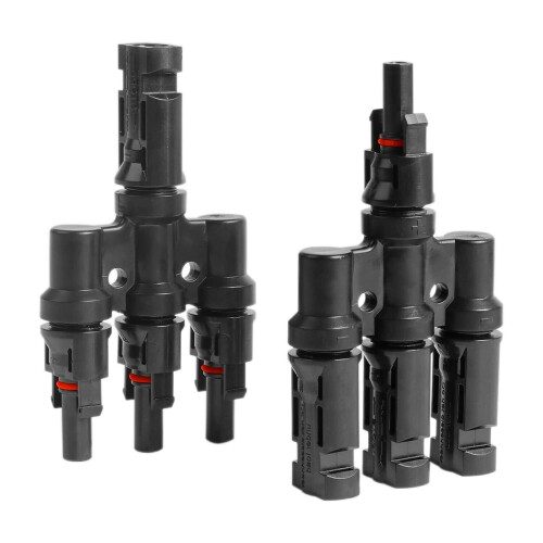 Pair PV Branch Connectors T Type Photovoltaic Solar Panel Connector 3 Branch Solar Panel Cable ...