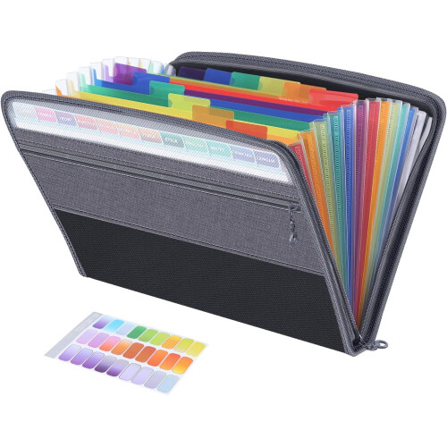 Fun File Organiser,13 Pockets Folder Document Organiser Box Files and ...