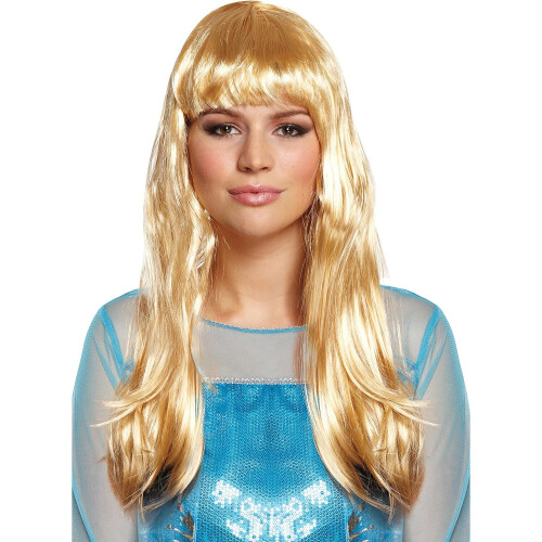 Blonde Long Straight Hair Wig With Fringe Abba Fancy Dress 80s on OnBuy