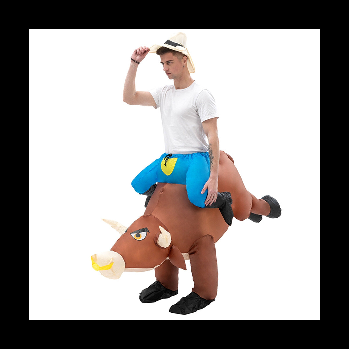 Adult Inflatable Bull Costume Ride on Cow OX Suit Blow Up Clothing for ...