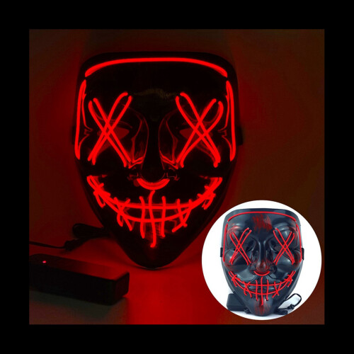 Halloween Neon LED Purge Mask Masque Masquerade Party Masks Light ...