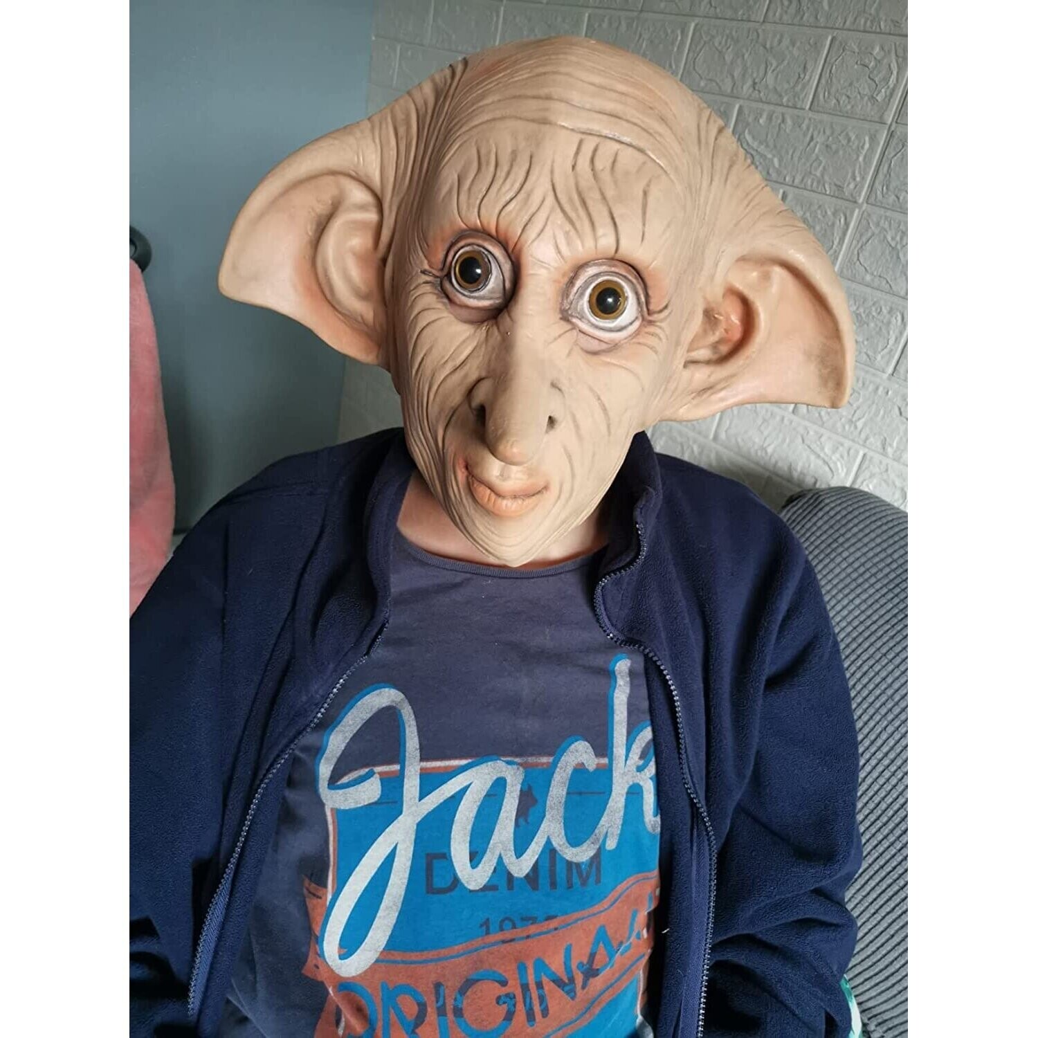 CZHONG-Dobby Mask Elf Ears Full Head Mask Realistic Latex Mask Cosplay ...