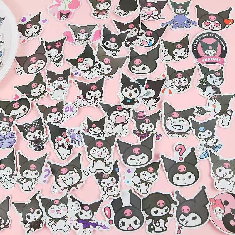 (Kuromi) 100pcs Sanrio Goo Card Stickers Kuromi My Melody Notebook ...