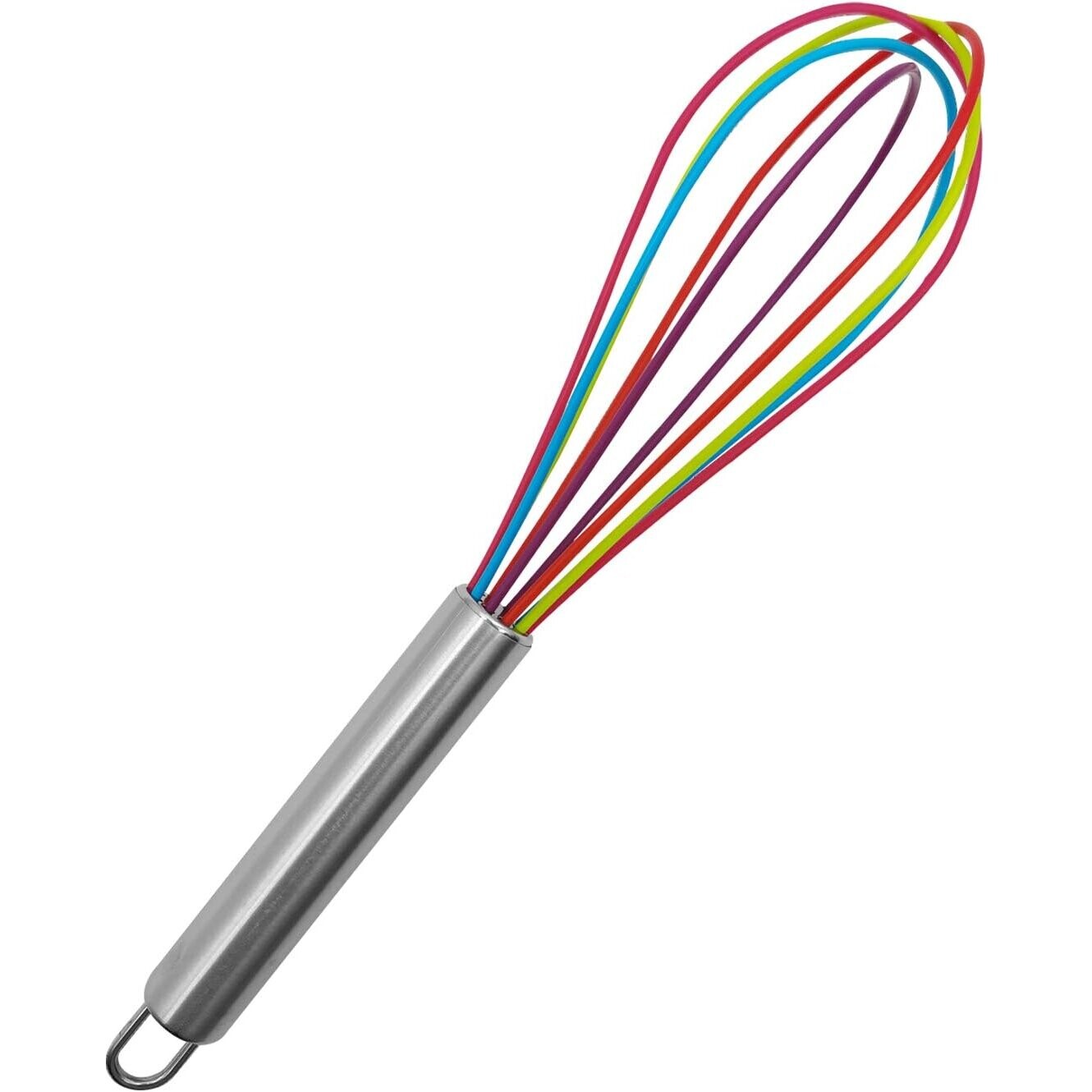 Silicone Whisk, Stainless Steel & Silicone Non-Stick Coating Hand Egg ...