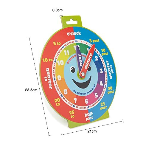 Morgan's Direct Early Learning Education Clock Moveable Hands Smiley ...