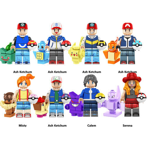 16Pcs/SET Pokemon Go POKEMON Mini Figures PIKACHU Building Block toy ...