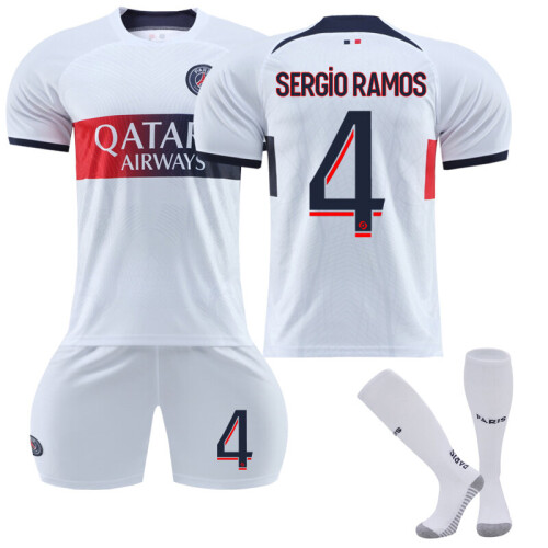 Paris Saint-Germain 2023/2024 Sergio Ramos #4 Away Soccer Jersey Kit on ...