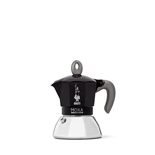 Bialetti New Moka Induction Induction Coffee Maker, 2 Cups, 90 milliliters, Aluminium, Black on ...
