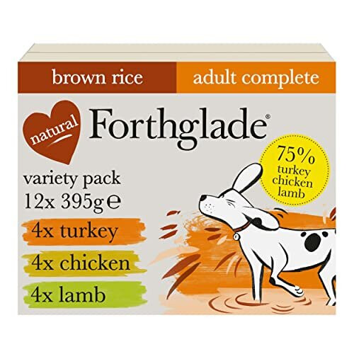 Forthglade Complete Natural Wet Dog Food - Brown Rice & Vegetables Variety Pack (12 x 395 g ...