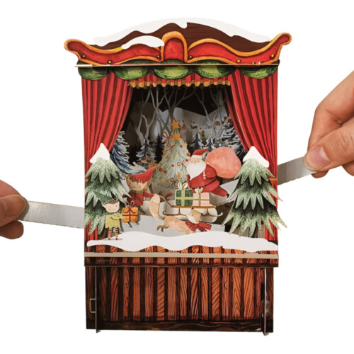 Paper Theatre North Pole Elves 3D Pop Up Christmas Greeting Card By ...