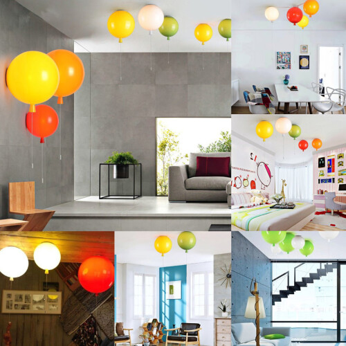 25cm E27 Balloon Chandelier Ceiling Pendant Light Modern Wall Lamp ...