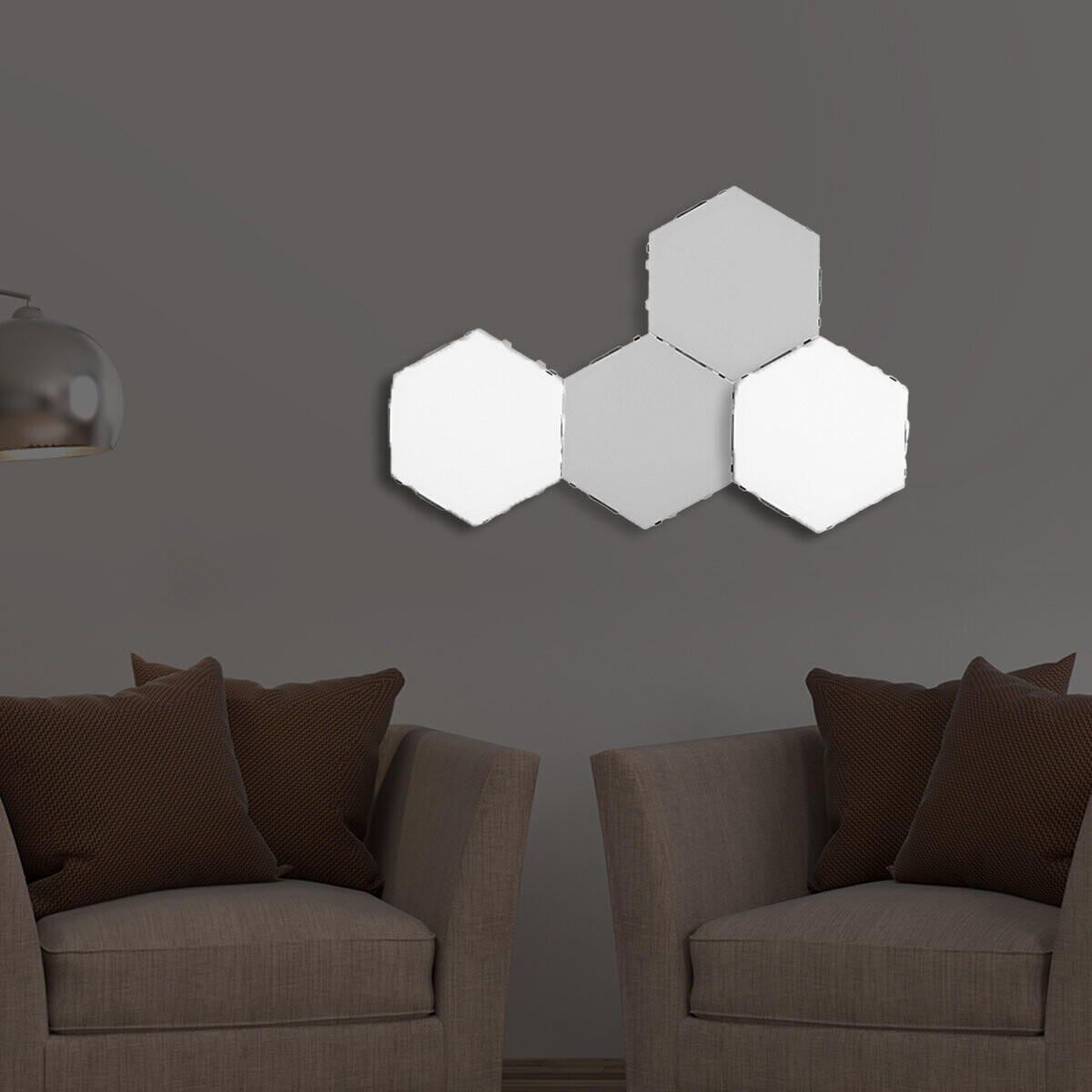 4x Modular LED Touch Wall Lamp Hexagonal Honeycomb Magnetic Quantum Night Light on OnBuy
