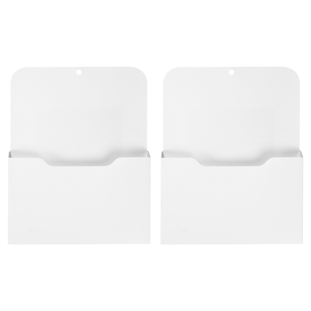2 Pack Magnetic File Holder Paper Holder Pocket Organizer Hanging Wall File Organizer Office Supplies Storage Magazine Mail Organizer Case for Not