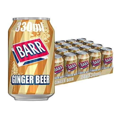 BARR since 1875, Ginger Beer, 24 pack Fizzy Drink Cans, Low Sugar, 24 x ...