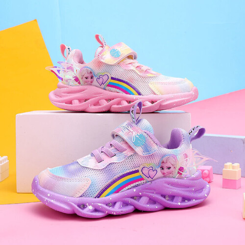 ( Pink, UK 9 kids) Kids LED Luminous Shoes Sneakers Flashing Girls ...