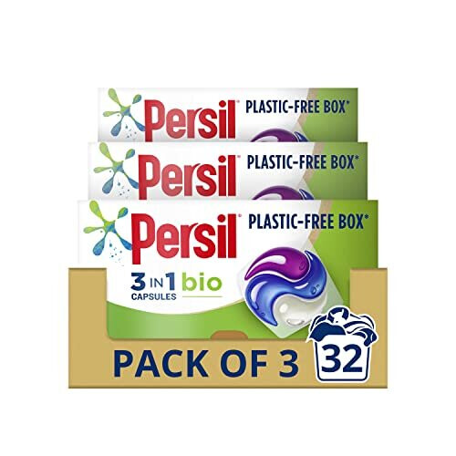 Persil 3 in 1 Bio Washing Capsules pack of 3 (96 washes total) laundry ...