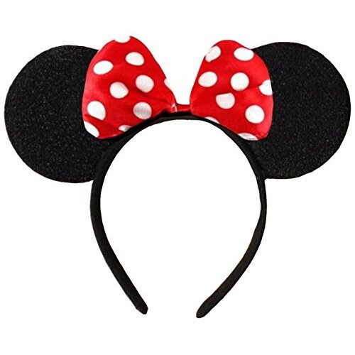 DangerousFX Black with Red Bow and White Polka Dot Minnie Mouse Disney ...