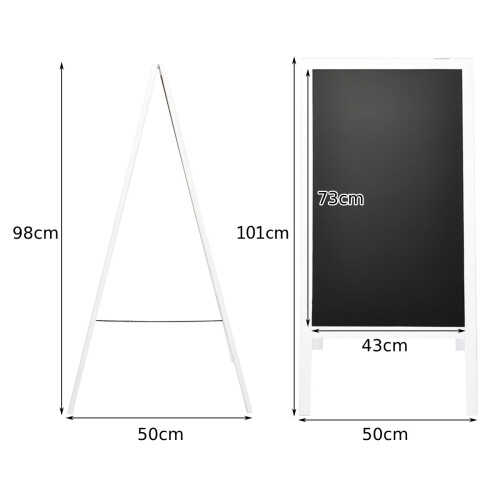 Double-Sided Folding Chalkboard with Eraser Chalks for Home &Cafeteria ...