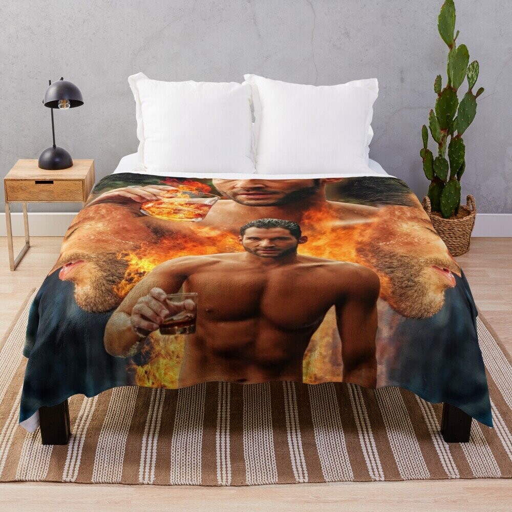 Fleece Throw Blanket Tom Ellis - Lucifer is Risen for Sofa Couch Kids ...