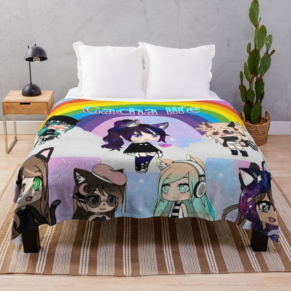 Fleece Throw Blanket gacha life anime pack for Sofa Couch Kids 60 x 50 ...