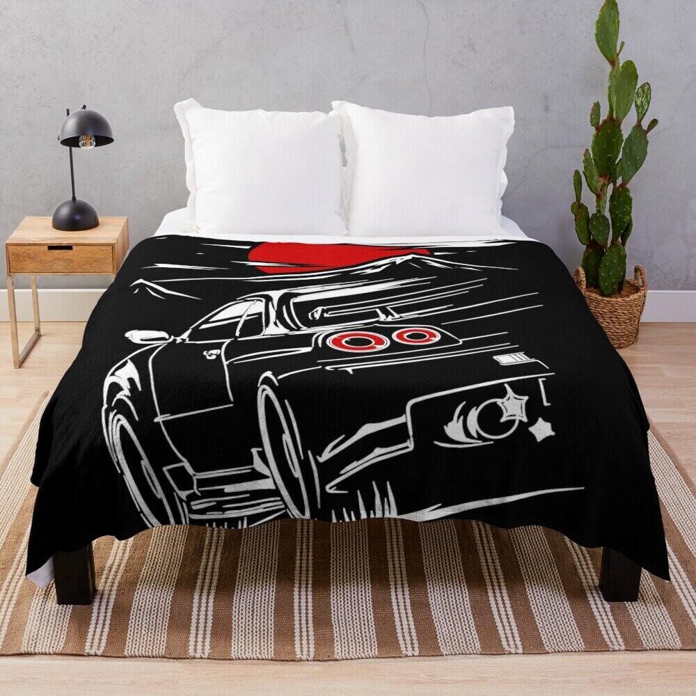 Fleece Throw Blanket Nissan Skyline GTR 34 Haruna for Sofa Couch Kids 60 x 50 Inches on OnBuy