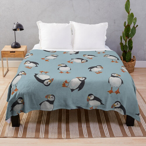 Fleece Throw Blanket Perfectly Perfect Puffins! for Sofa Couch Kids 60 ...