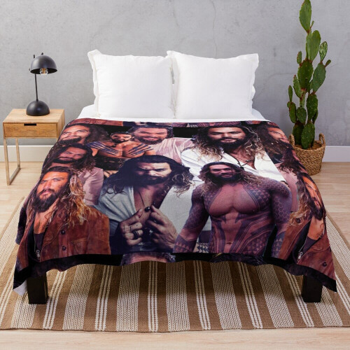 Fleece Throw Blanket Jason mamoa collage poster design for Sofa Couch ...