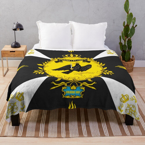 Fleece Throw Blanket Napoleonic Prussian flag "Colberg 1807" for Sofa ...