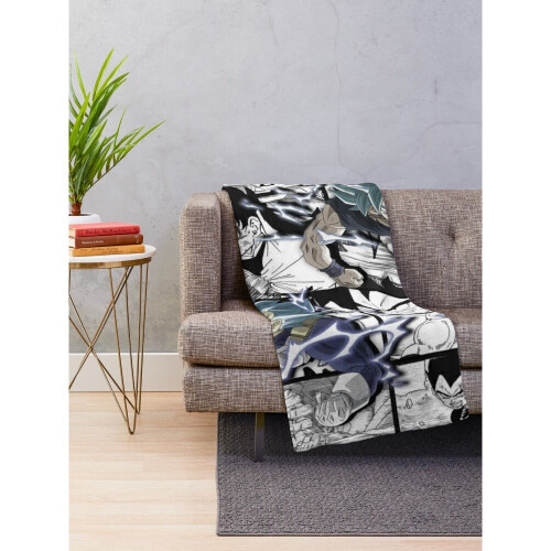 Fleece Throw Blanket Goku and Vegeta manga version Dragon ball super ...