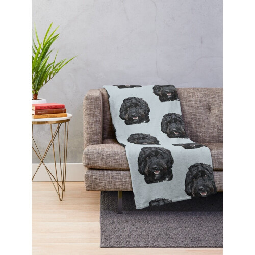 Fleece Throw Blanket Black Doodle / Cockapoo Dog for Sofa Couch Kids 60 ...
