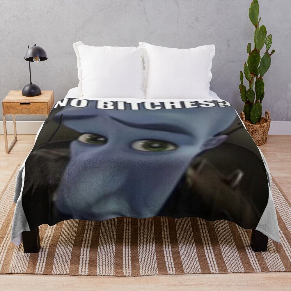 Fleece Throw Blanket Megamind No Bitches? Meme for Sofa Couch Kids 60 x 50 Inches on OnBuy