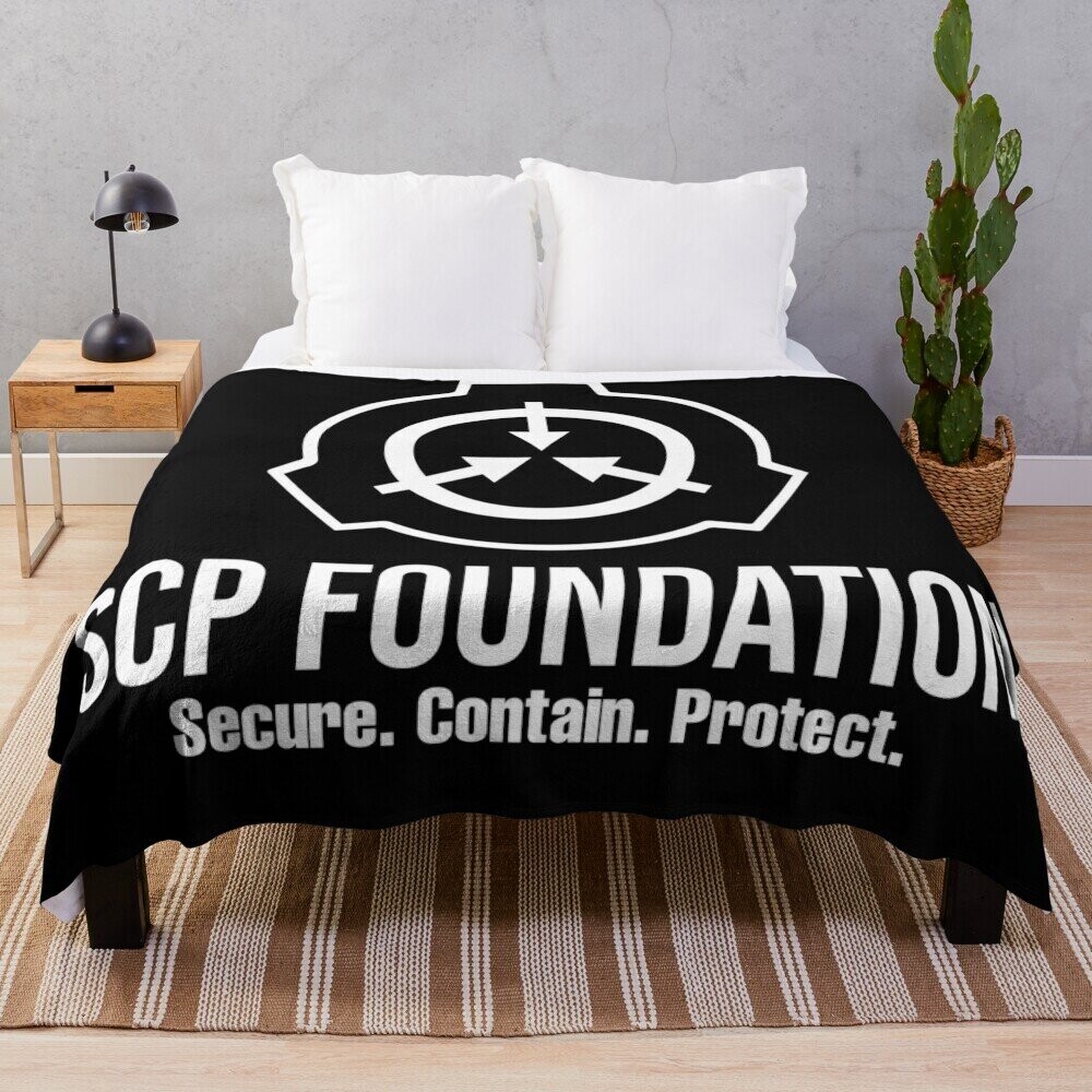 Fleece Throw Blanket SCP Foundation Secure Contain Protect for Sofa ...