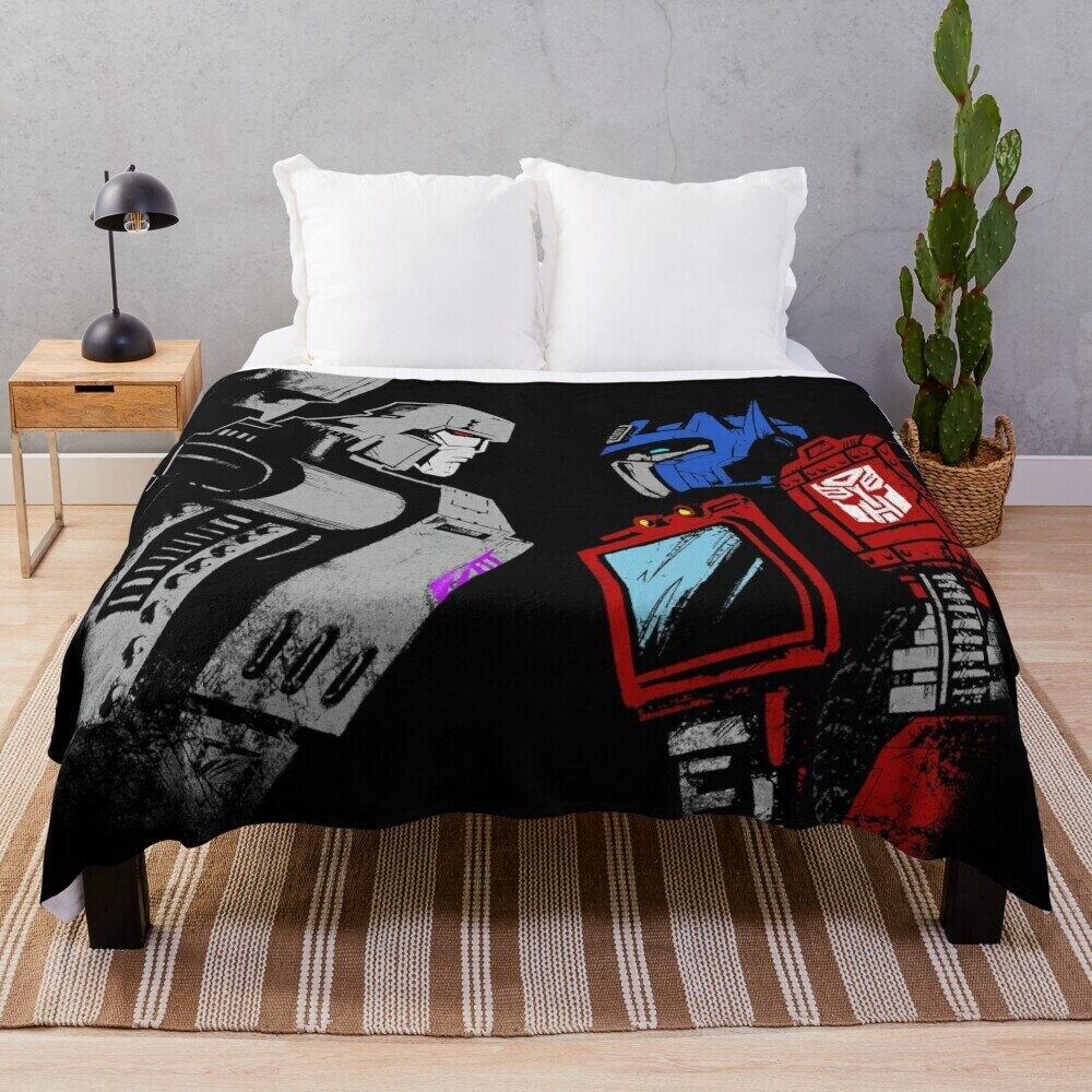 Fleece Throw Blanket optimus prime megatron transformers full color for ...