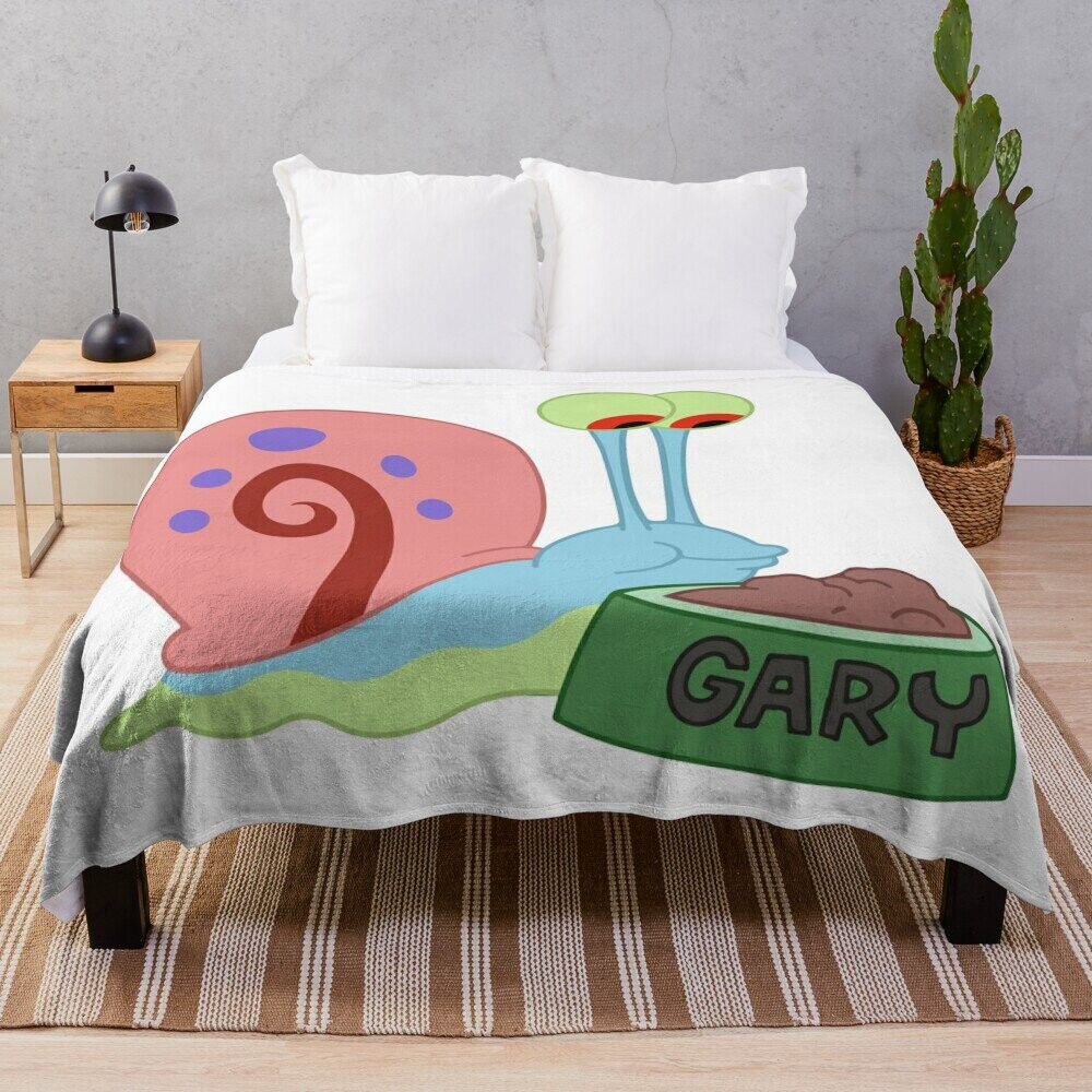 Fleece Throw Blanket gary from spongebob eating for Sofa Couch Kids 60 ...