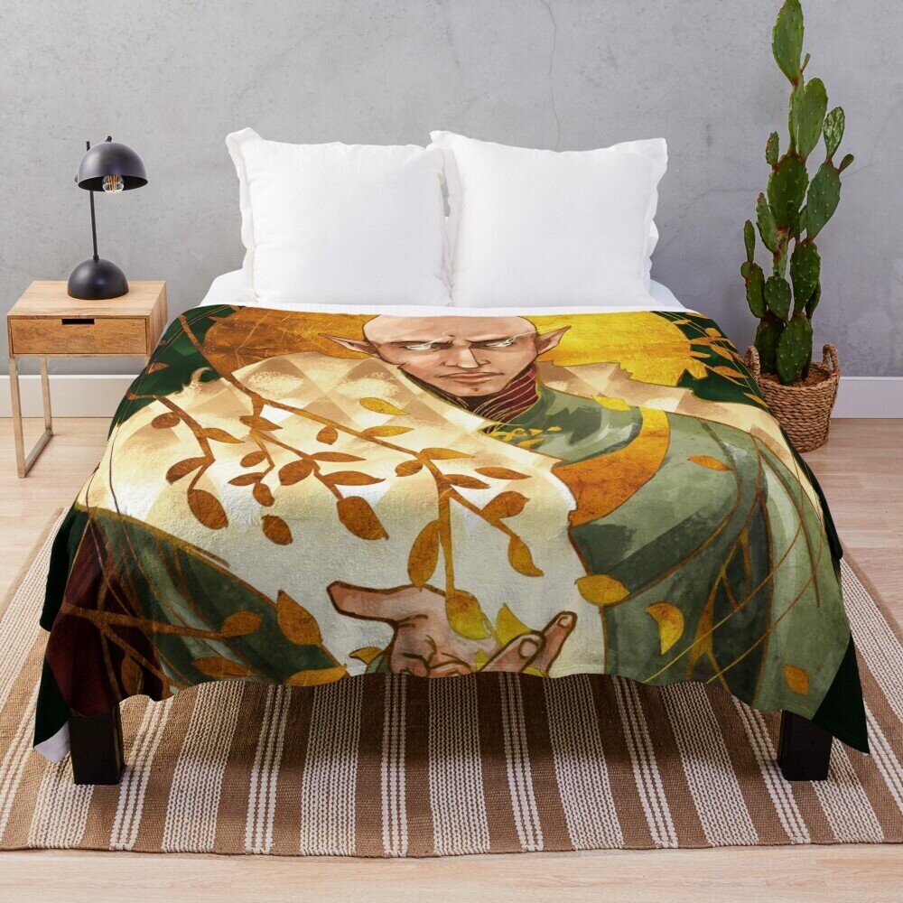 Fleece Throw Blanket Solas from Dragon Age tarot card for Sofa Couch ...