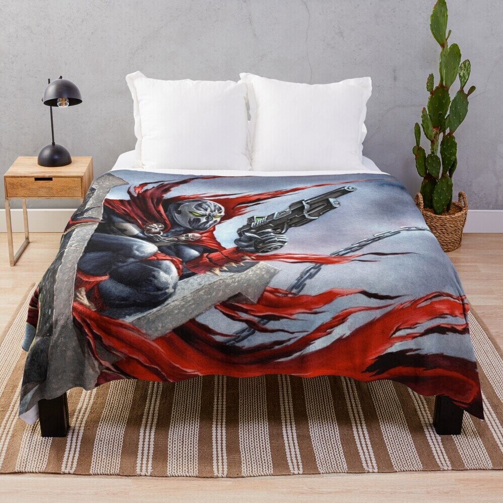 Fleece Throw Blanket Spawn on the cross - Spawn Fan Art for Sofa Couch ...