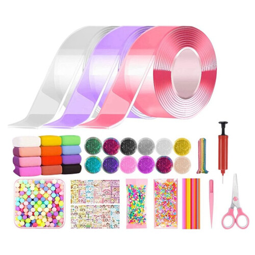 Nano Tape Kneading Blowing Bubble Full Set Double-Sided Sticker Tapes ...