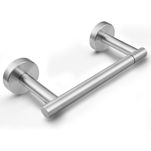 Toilet Paper Holder Brushed Nickel Metal Bathroom Flexible Pivoting ...