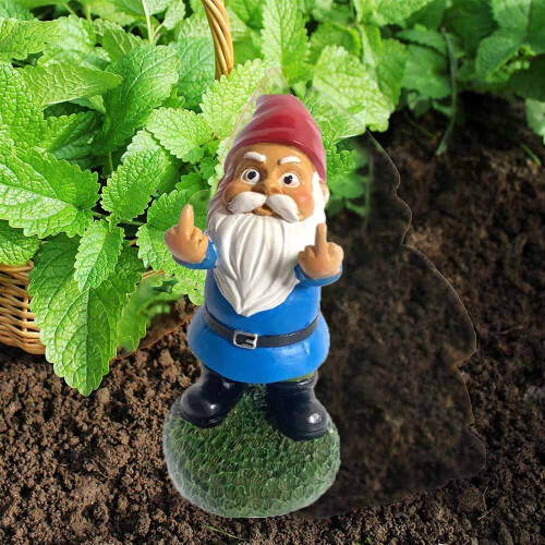 dwarf statue, motorcycle gear riding garden gnome sculpture, funny ...