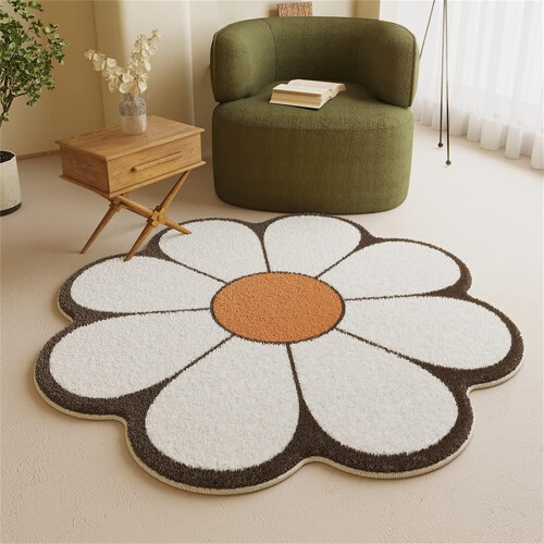 Soft Fluffy Flower Rug for Children's Room, Petal-Shaped Shaggy Rug ...