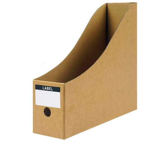 1 Pack Kraft Cardboard Magazine Rack With Bookshelf Tabs, Desk File ...