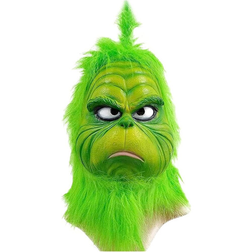 Green Monster Mask, Christmas Cute Costume Mask, Latex Role Play Mask ...